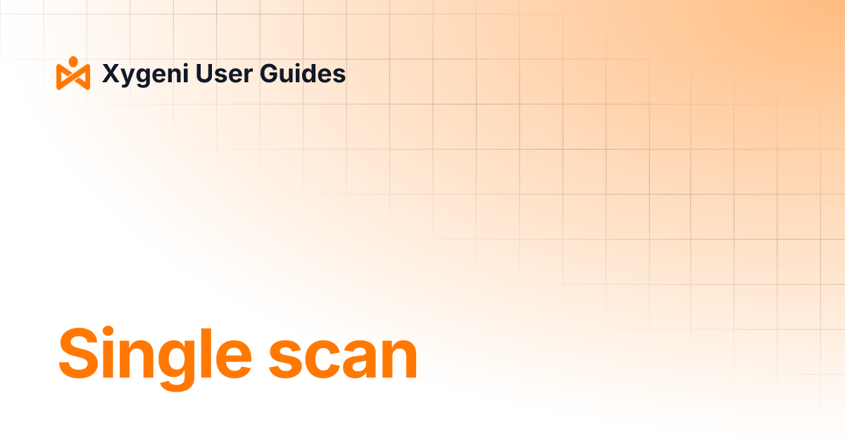 Single scan | Xygeni User Guides